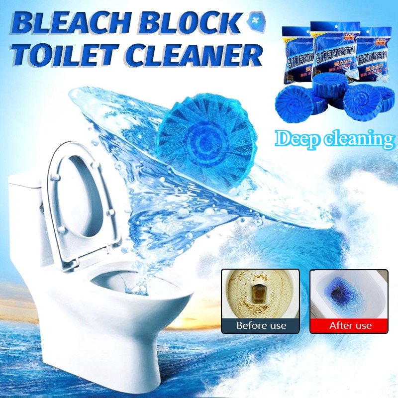 50PCS Automatic Bleach Toilet Bowl Cleaner Stain Remover Blue Tab ...