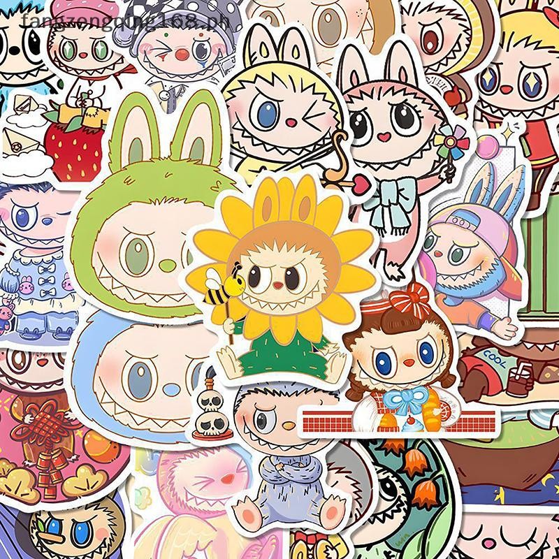 F8PH 80pcs Labubu Monster Cartoon Waterproof Stickers Pack Cute Water ...