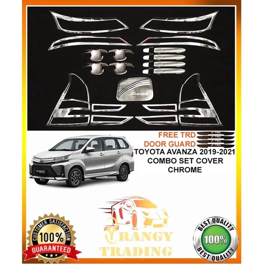 Toyota Avanza 2019 to 2021 VERSION 1 Garnish Combo set cover chrome Thailand Quality w/ FREE TRD ...