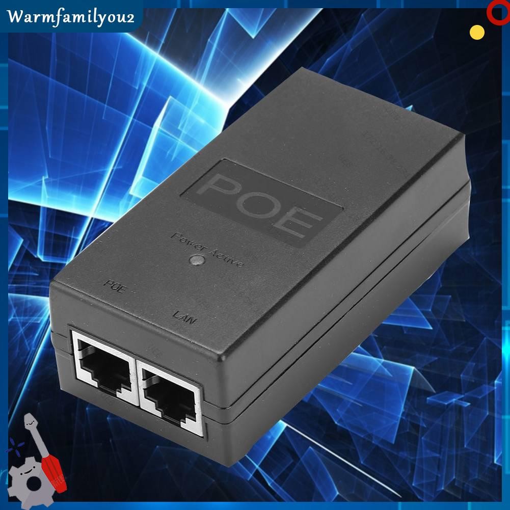 24V 0.5A 12W Desktop POE Power Injector Ethernet Adapter Surveillance ...