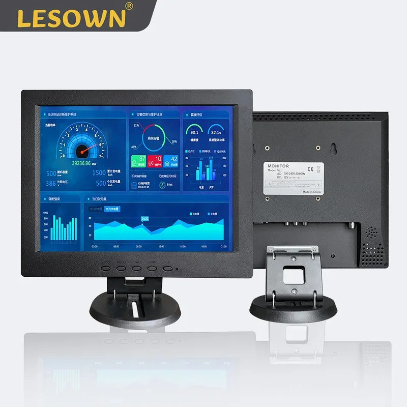 LESOWN 12 inch 1024x768 Industrial LCD Monitor 4:3 HDMI VGA AV BNC ...