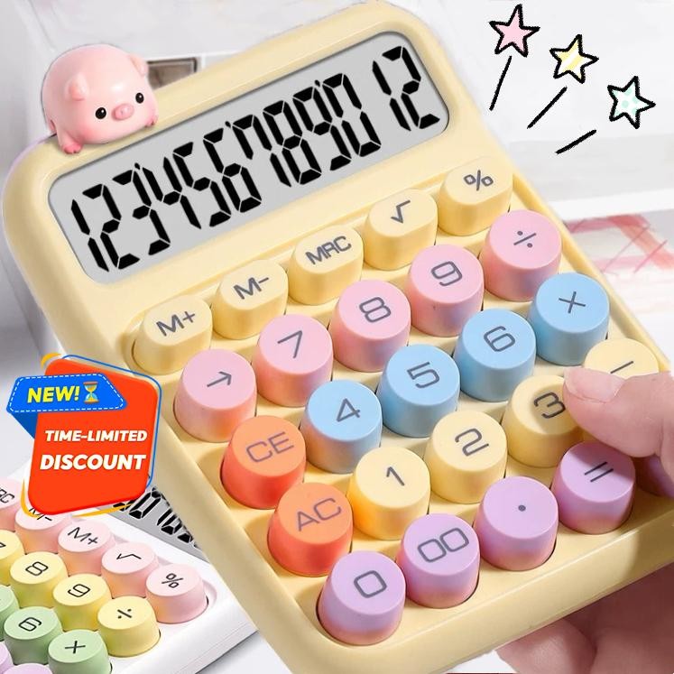 A 12-digit calculator, large screen number, dotted for schools and the ...
