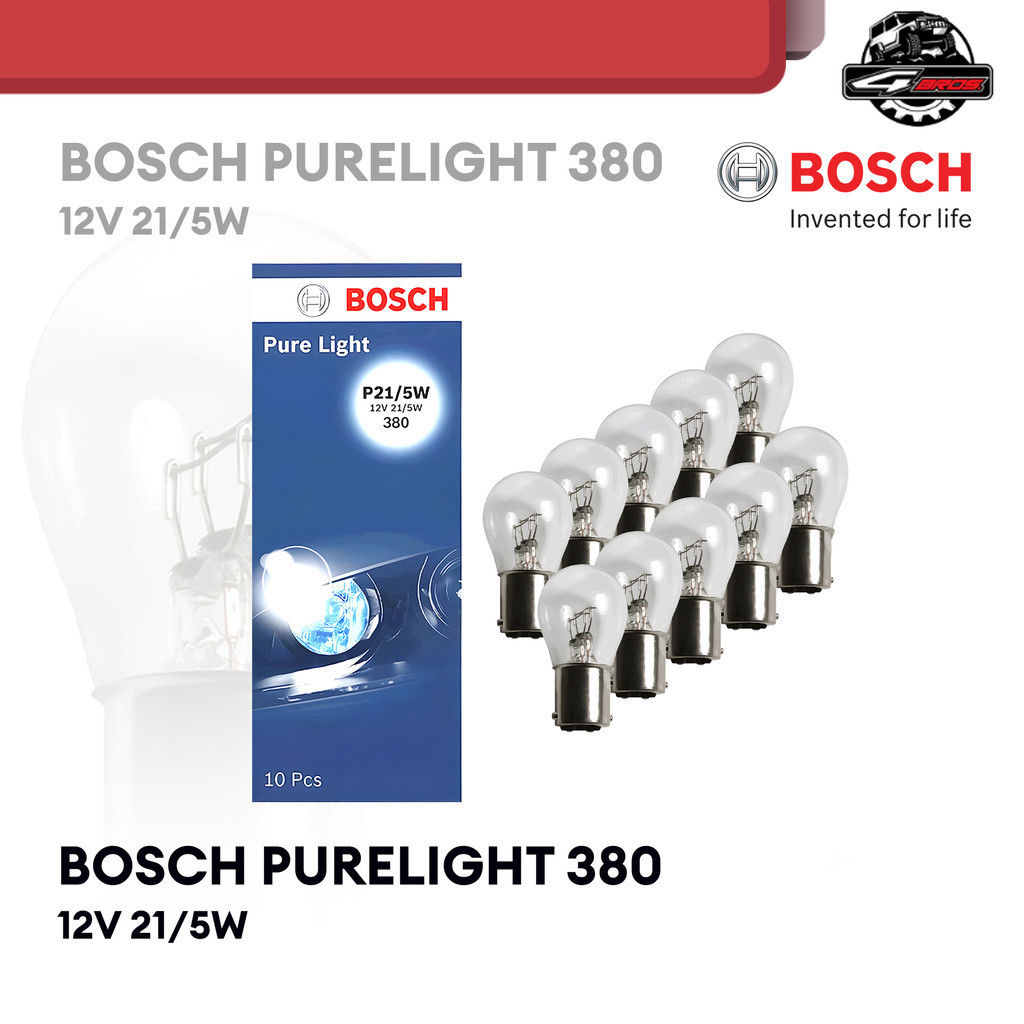 Bosch Bulb Pure light 380 12V 21/5W Purelight Bundle of 10 pcs | Shopee ...