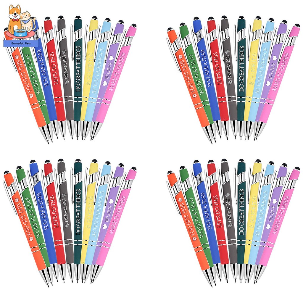 40Pcs Inspirational Pens Metal Motivational Ballpoint Pens Writing ...