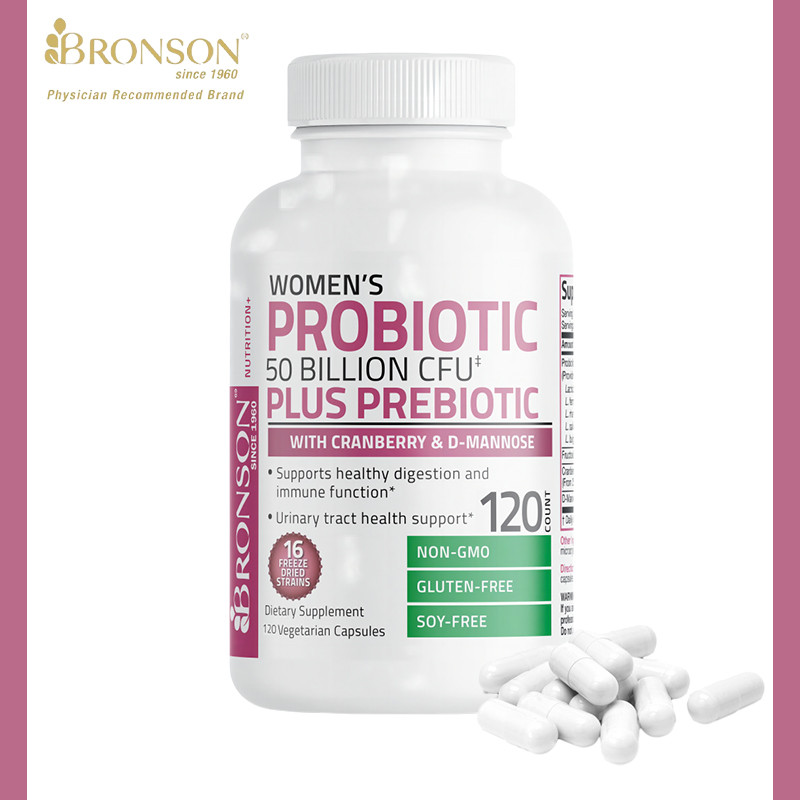 Bronson Probiotic Plus Prebiotic For Women 50 Billion CFU Regulate the ...