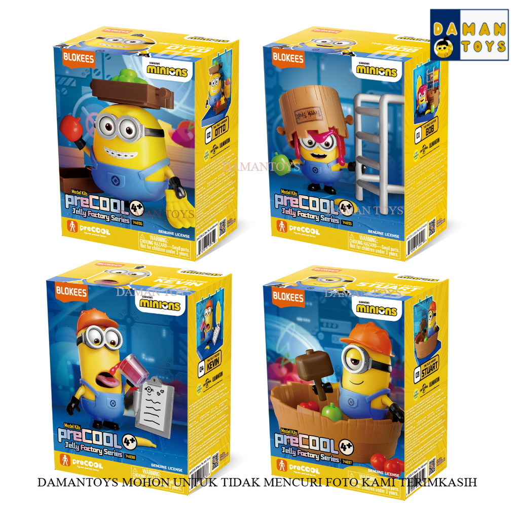 Figure Blokees Minions Model kits Bob Otto Stuart Kevin - PreCOOL Blind ...