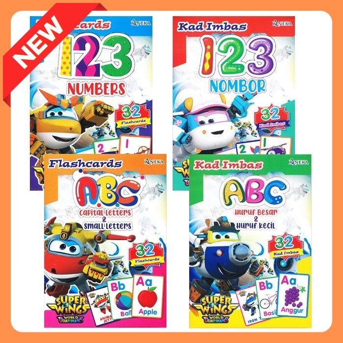 Explore & Learn:Numbers & ABC - 32 Super Wings Flash Cards Imbas Cards ...