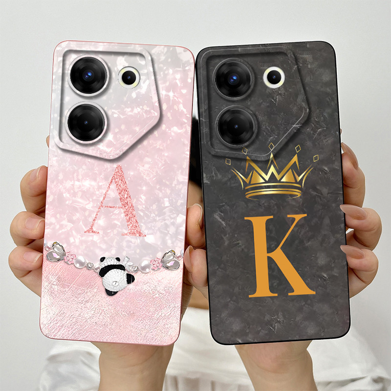 Tecno Camon 20 Pro 5G CK8N Phone Case Fashion Crown Letters Matte Soft ...