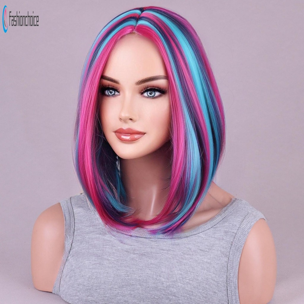 12inch Woman Gradient Short Wigs Realistic Thick Hair Soft Fluffy Wig ...