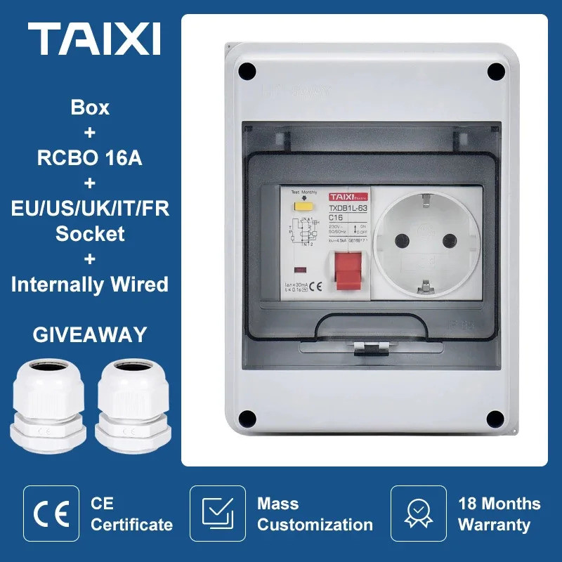 Outdoor Waterproof Socket Electrical Distribution Box With MCB RCBO ...