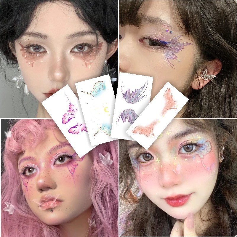 Butterfly Eye Tail Makeup Face Sticker Tattoo Sticker Aesthetic Mermaid ...