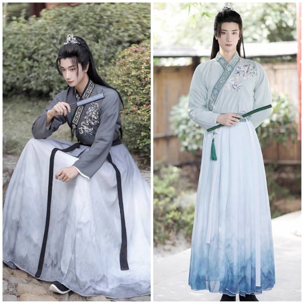 Rent Men's Style Hanfu Ming Made Song Made Wei Jin Tang Made Round Neck ...