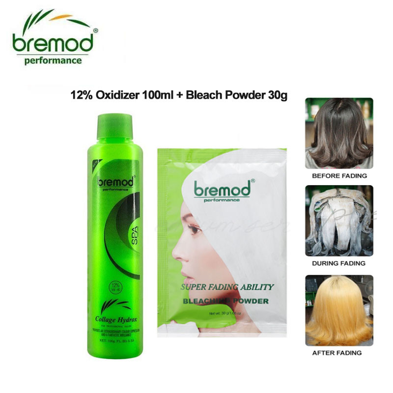 Bremod Performance Bleaching Powder+Oxidizing Cream Oxidizer+Bleach 30g ...
