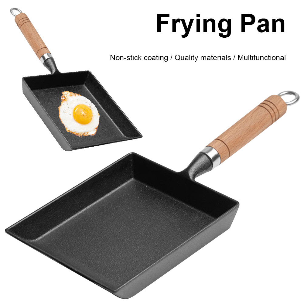 Cast Iron Egg Frying Pan Non-Stick Japanese Omelette Pan Breakfast Pot Mini Cook | Shopee ...