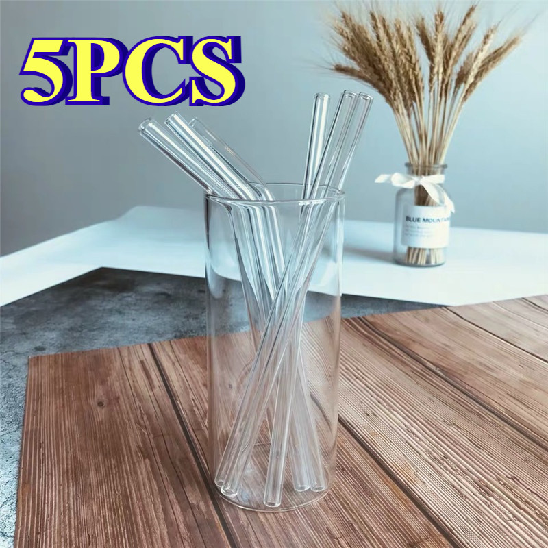 Reusable Glass Straw (Borosilicate or Pyrex Glass) - Bent Straight ...