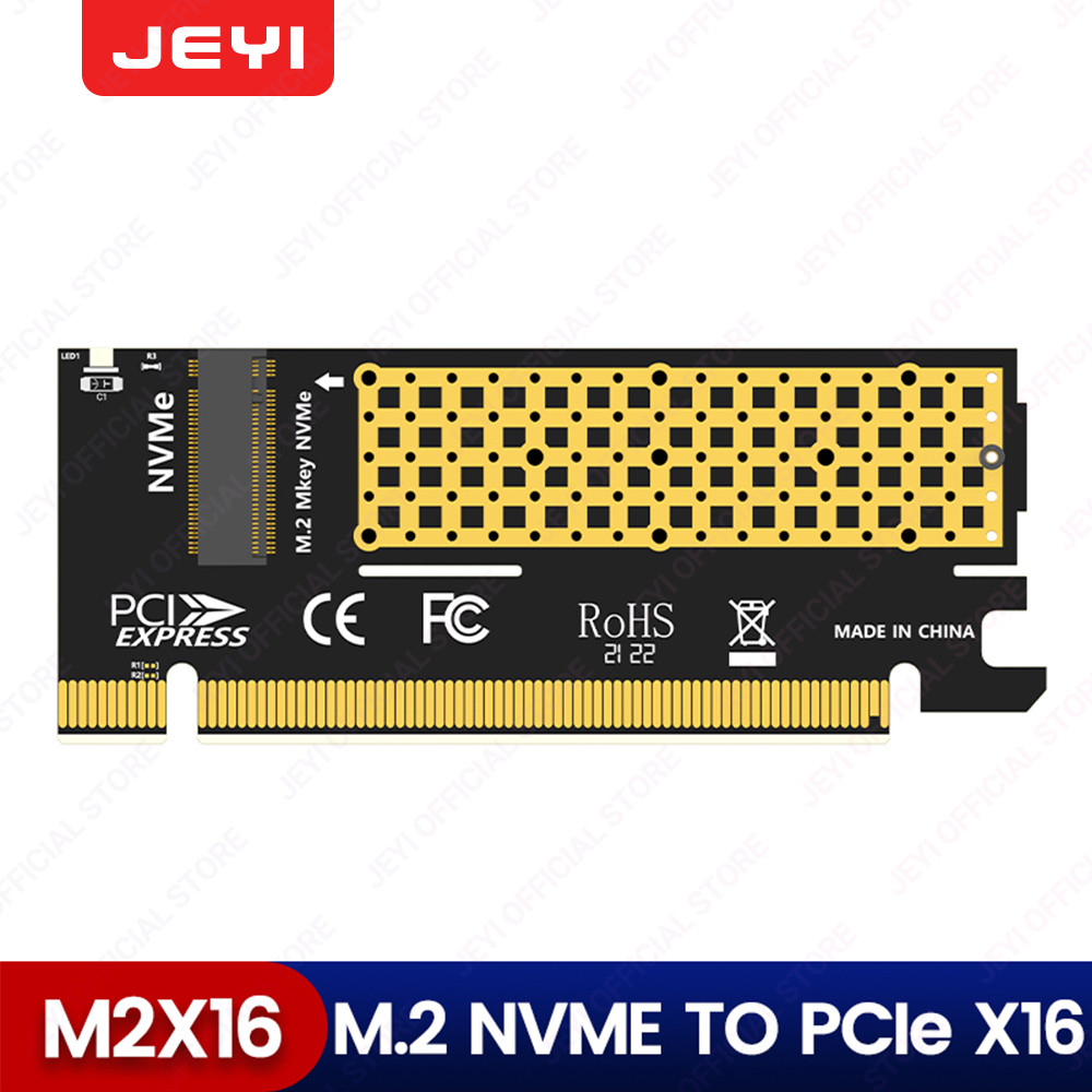 JEYI M.2 NVME to PCIe 4.0 x16 Adapter, M.2 NVMe SSD to PCI-e 4.0 Expansion Card, Supports 2280 ...