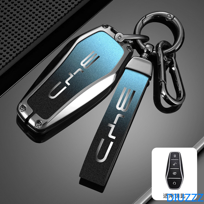 Alloy Smart Car Key Fob Cover Case Shell Chain for BYD Song Plus Atto 3 ...