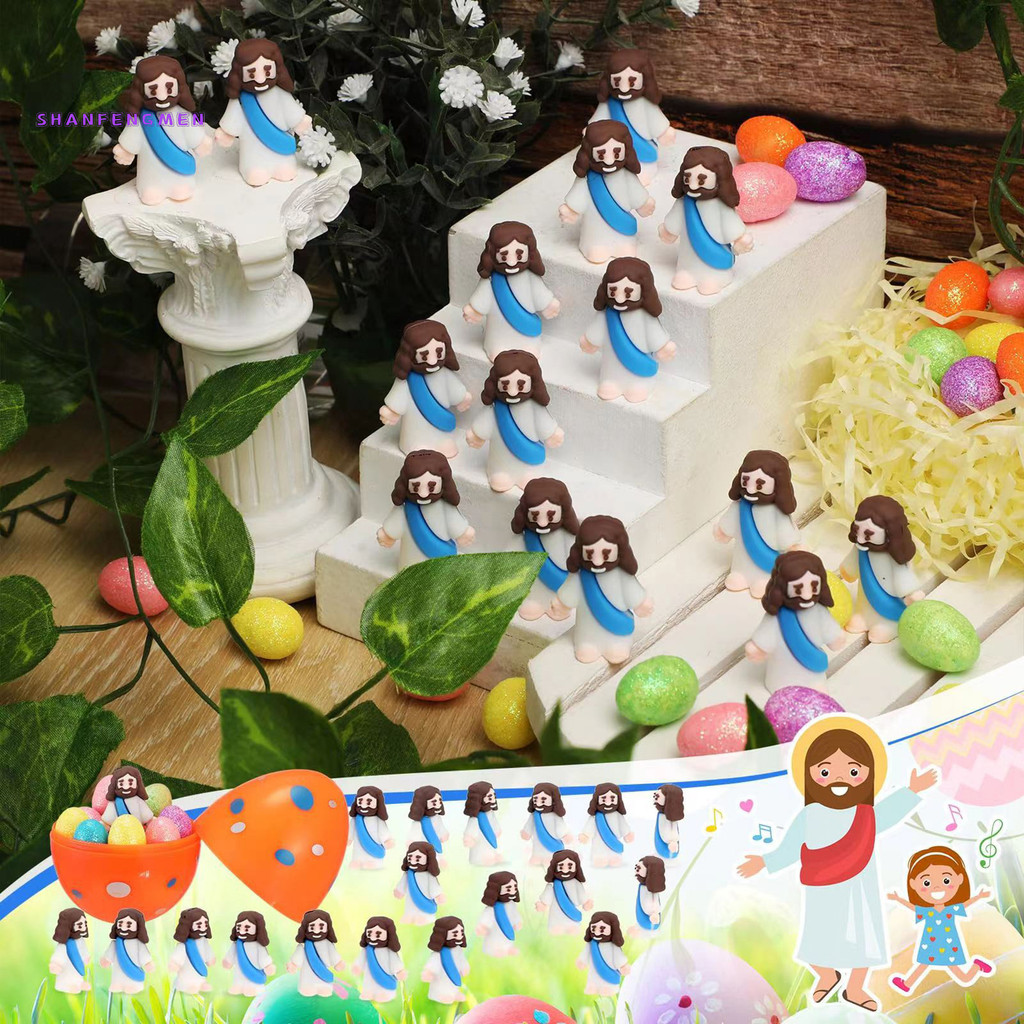SFH-12/48Pcs Mini Jesus Figurine PVC Savior Jesus Figure Model Statue ...