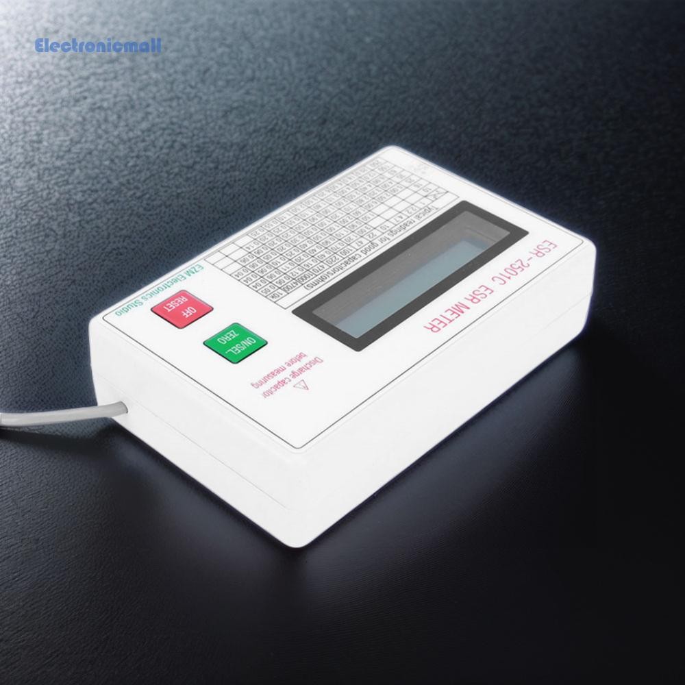 ESR DCR Tester Test In Circuit Capacitance Meter W/ Test Leads Clip ...