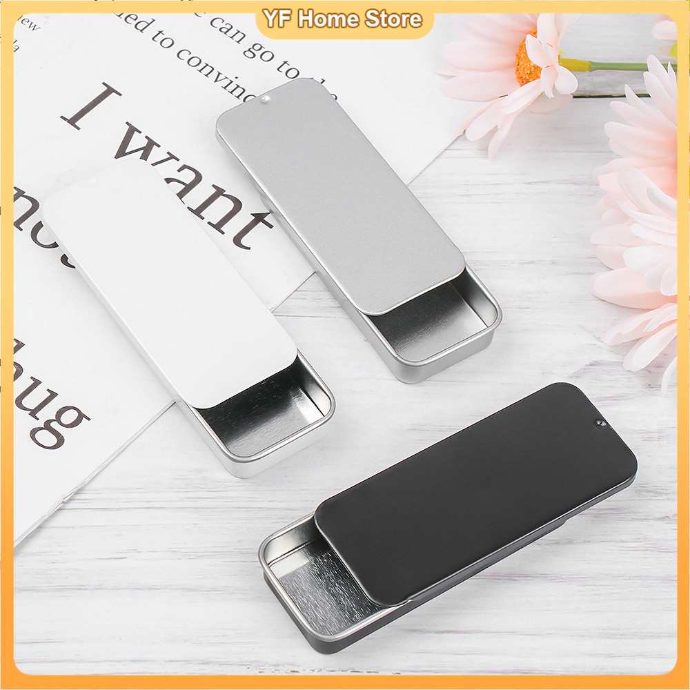 3pcs Mini Metal Slide Cover Box Multifunction Pill Candy Storage Iron ...