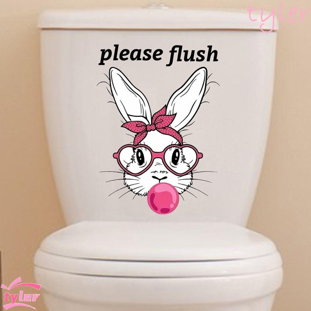 TYLER1 Sea Animal Toilet Sticker, PVC Please Flush Toilet Sign Sticker ...
