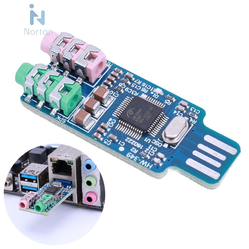 CM108 USB Drive Free Sound Card 3.5mm Headphone Mic Jack External Sound ...