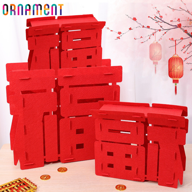 3D Red Chinese "Fu" Character Ornament - Birthday Party Decor - Bedroom ...