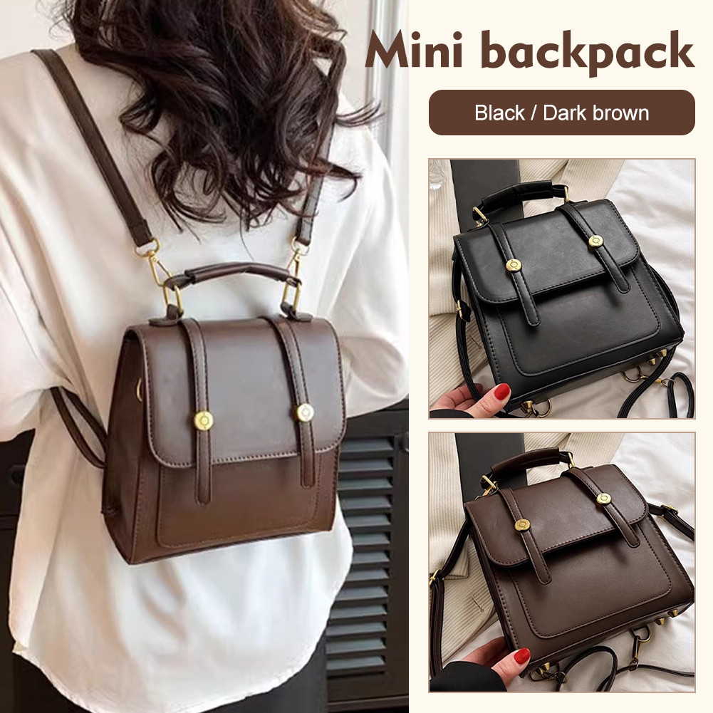 Korean Backpack Woman Mini Backpack Women Shoulder Bag PU Leather ...