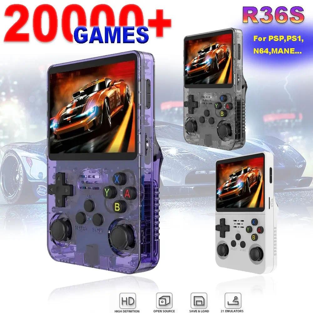 R36S Handheld Game Console 3.5 inch IPS Screen 64G Linux Portable Video Games Player Open Source ...