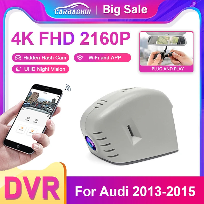4K 2160P Car DVR Wifi Dash Camera Video Recorder Dual Lens Easy Installation For Audi A1 A3 A4 ...