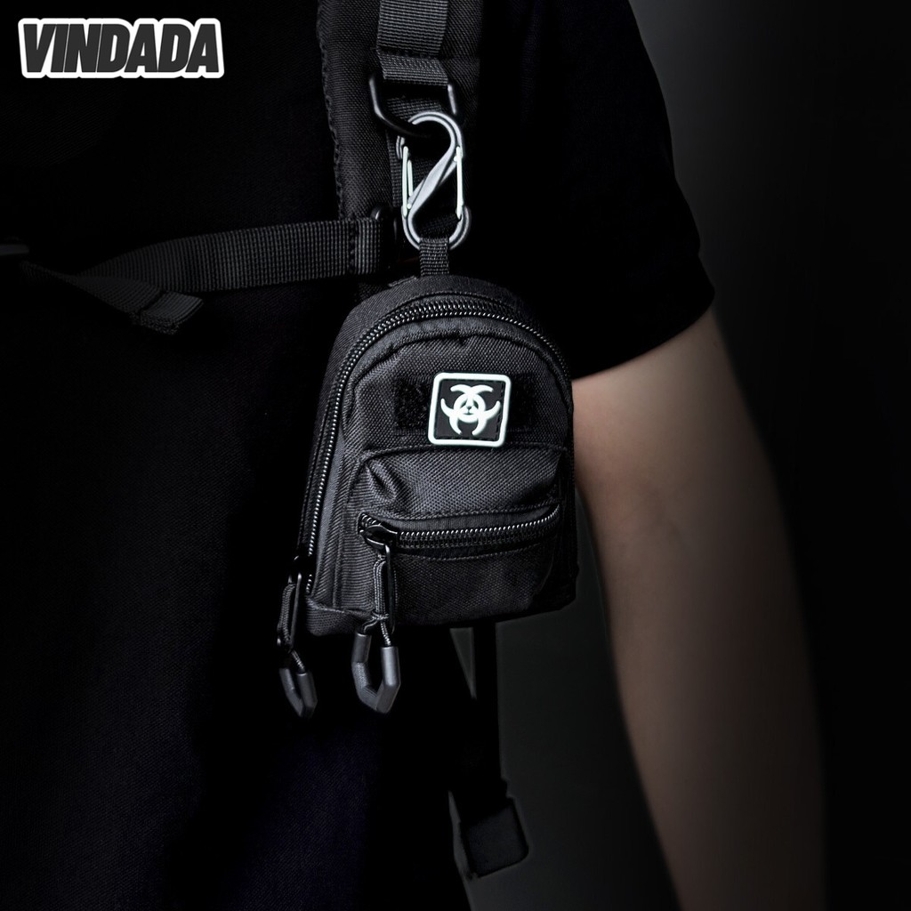Mini Waist Bag with Zipper Keychain Pouch for Keys Earphones Coins ...