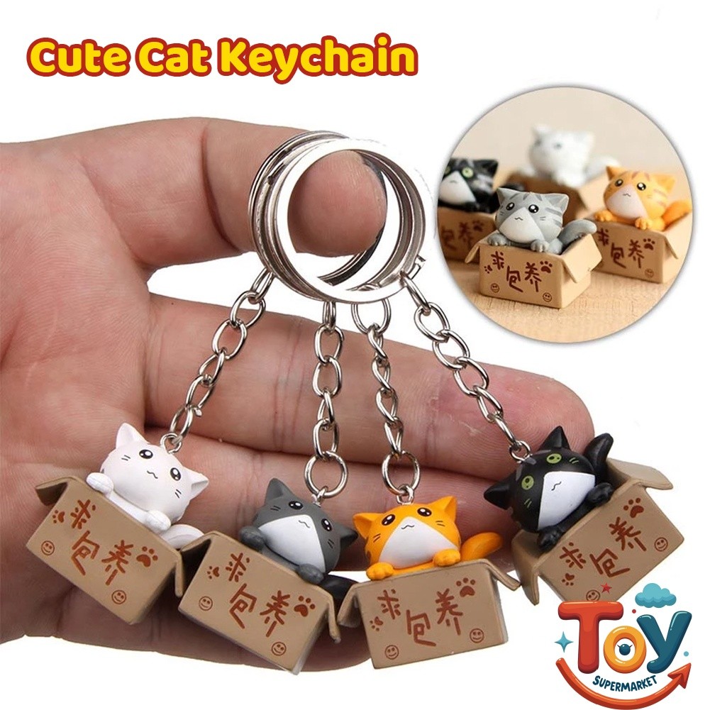 Pet Cat Keychain Ins Style Cat-themed keychain Lucky Fortune Carton Cat ...