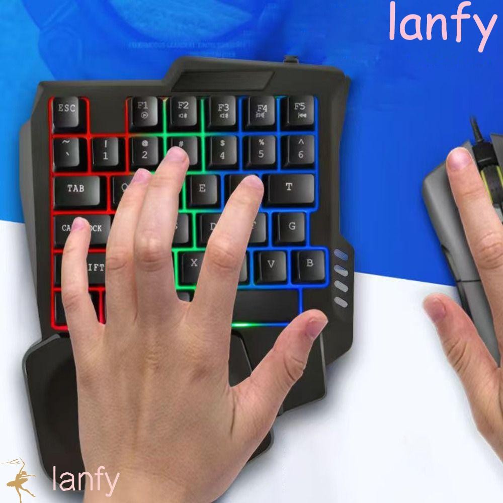LANFY Single Hand Keyboard, USB Luminous One Handedly Keyboard, Single ...