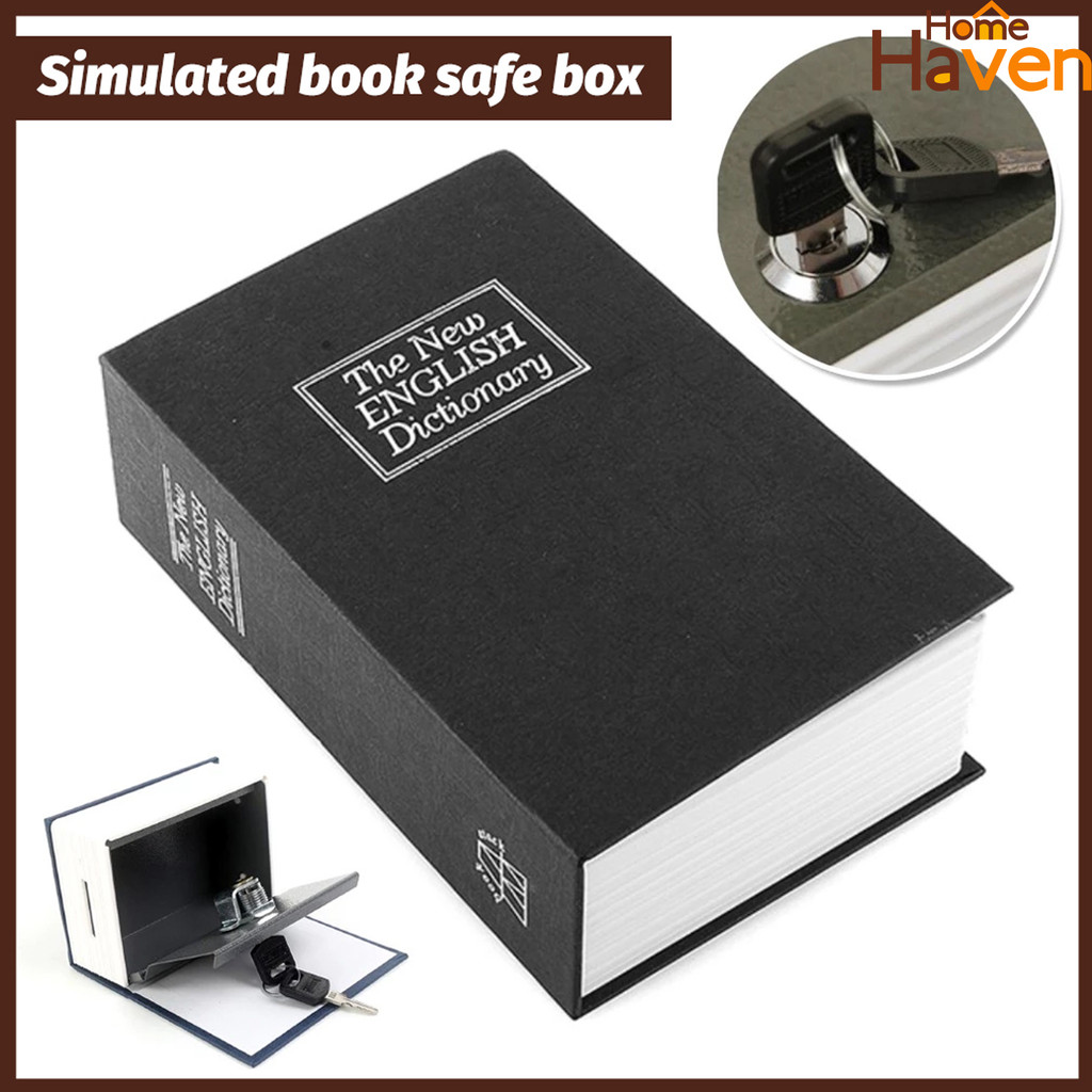 M/L Dictionary Mini Safe Box Book Shape Safe Secret Book Piggy Bank ...