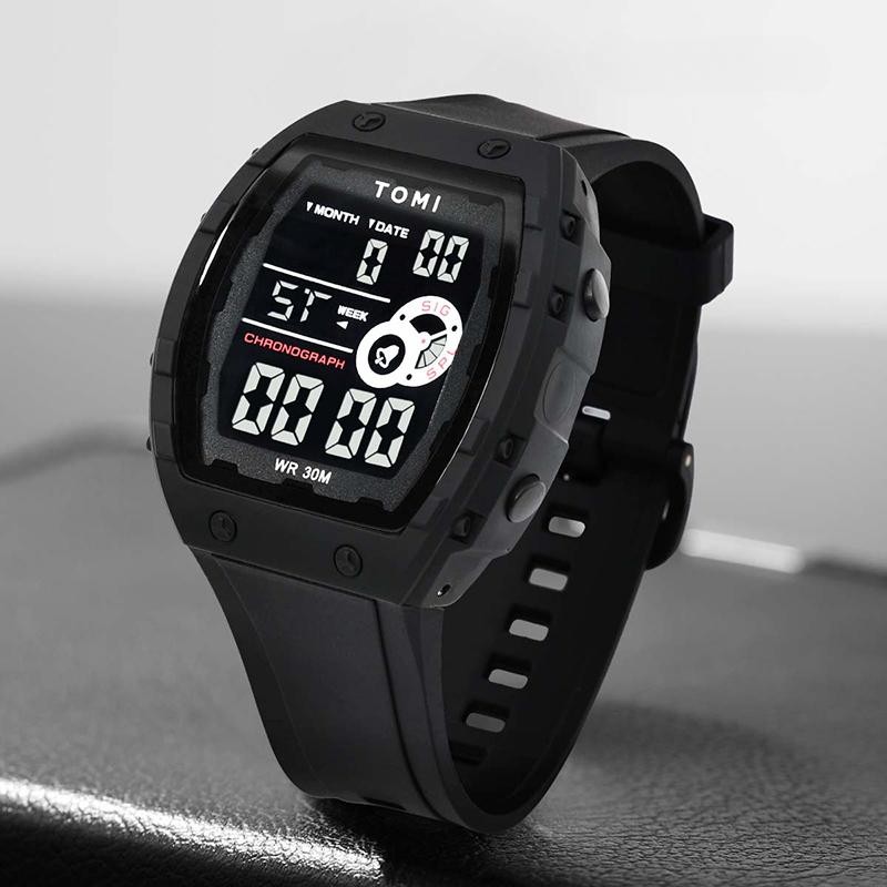 Original POSHI Waterproof Men's Fashion Square Digital Sports Watches ...