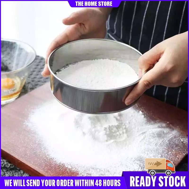 Fine Mesh Flour Sifter Professional Round Stainless Steel Flour Sieve ...