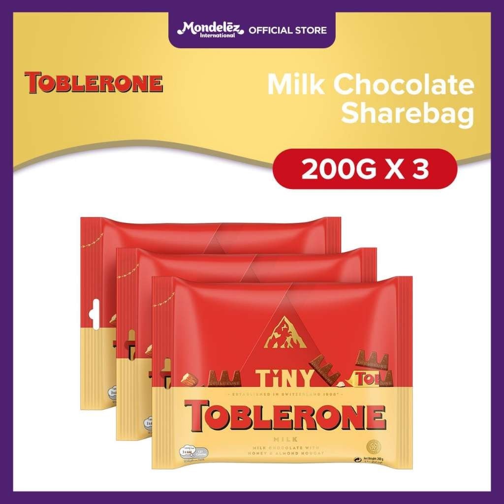 Toblerone Mini Swiss Milk Chocolate Sharebag - with Honey and Almond ...