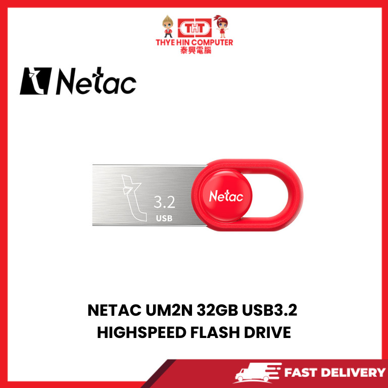 NETAC NT03UM2N-032G-32RE UM2N 32GB USB3.2 HIGHSPEED FLASH DRIVE, RED ...