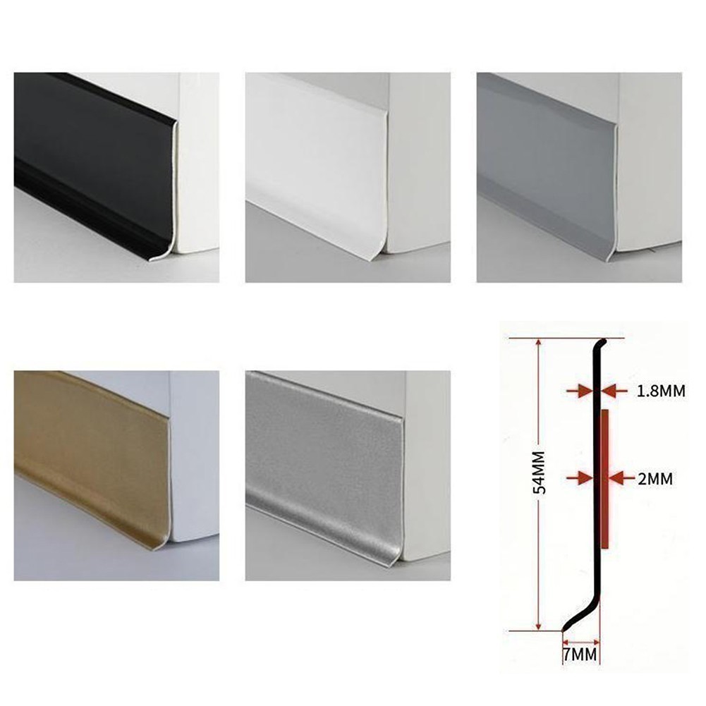 Aesthetic Enhancer Flexible PVC Baseboard Trim 5m with Adhesive Backing ...
