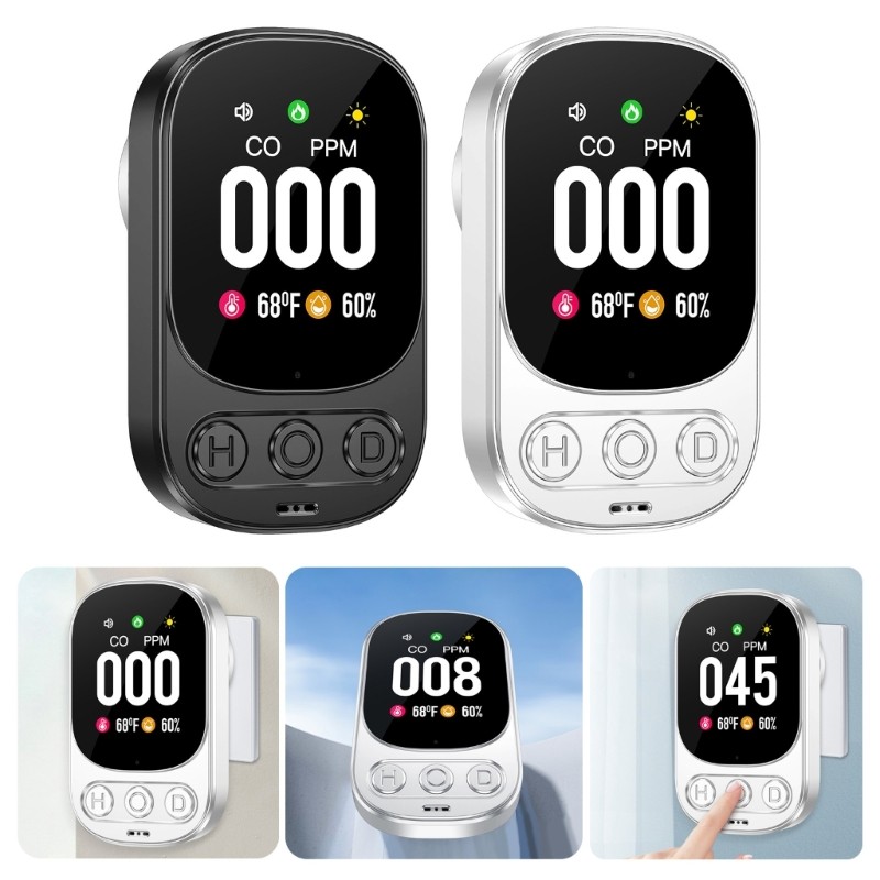 PCF* Carbon Monoxide Detectors 2 1in Color Screen CO Level Monitors ...
