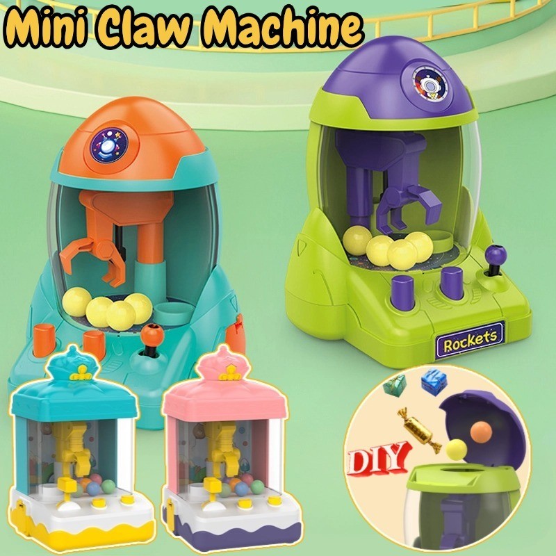 Children's Mini Claw Machine Ball Catcher Interactive Toy Space Rocket ...