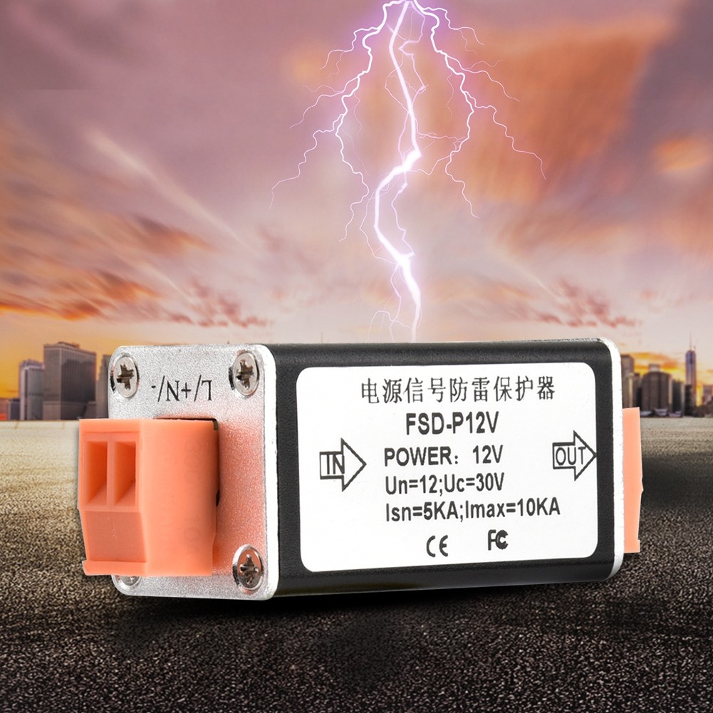 Gugushop Single Channel Power Surge Protector Thunder Lighting Arrester ...