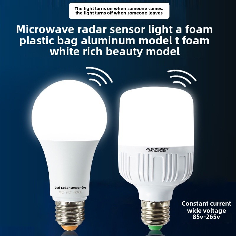[85-265V Universal Wide Voltage] LED Microwave Radar Sensor Bulb ...