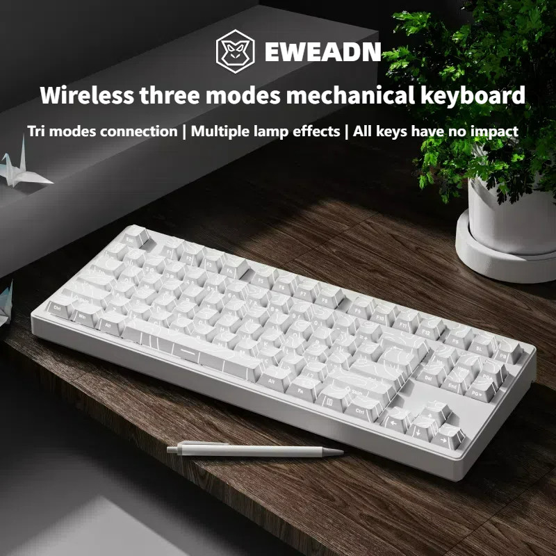 Eweadn MT87 Side Engraving Etc. High Line Wireless Bluetooth Three-Mode Mechanical Keyboard ...