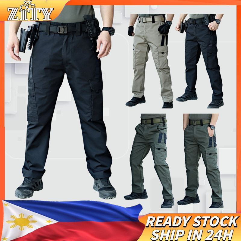 ZITY READY STOCK Men Pants COD Hiking Waterproof Pant Multi Pocket Plus ...