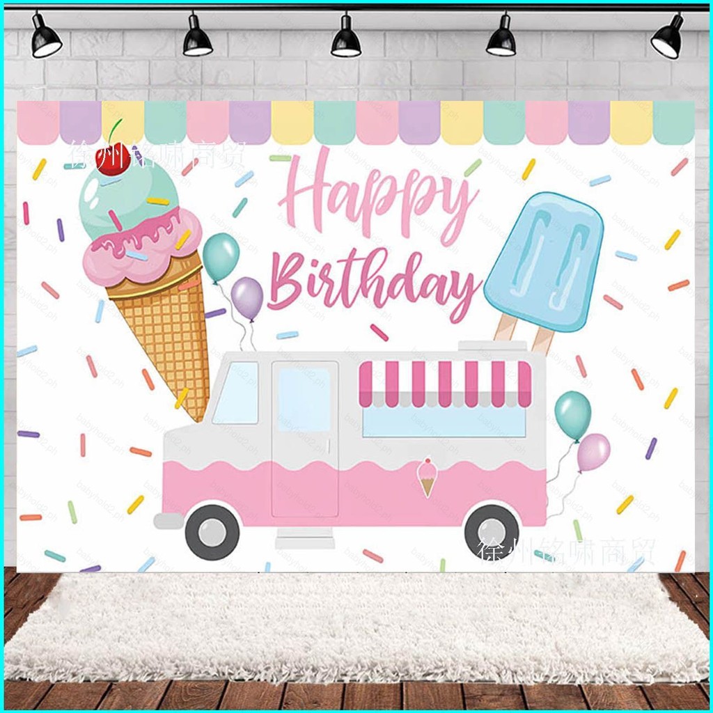 Jersey Ice cream themed candy world bus Theme decoration birthday Party ...