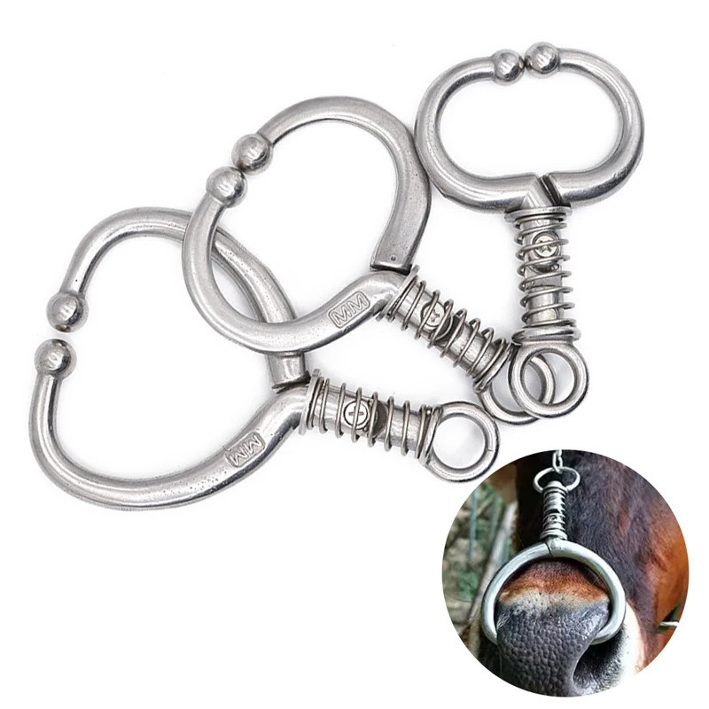 1Pc Livestock Cattle Nose Rings Stainless Steel Cattle Nose Clamp Bull ...