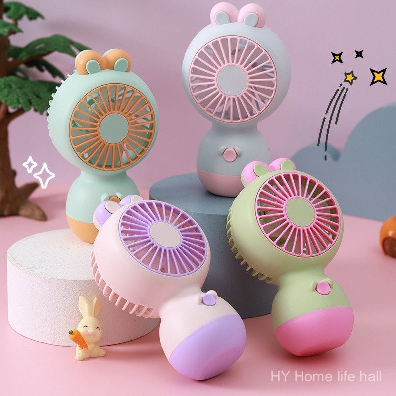 Portable Handheld Cute Rabbit Fan Cartoon Pocket Fan USB Charge The ...
