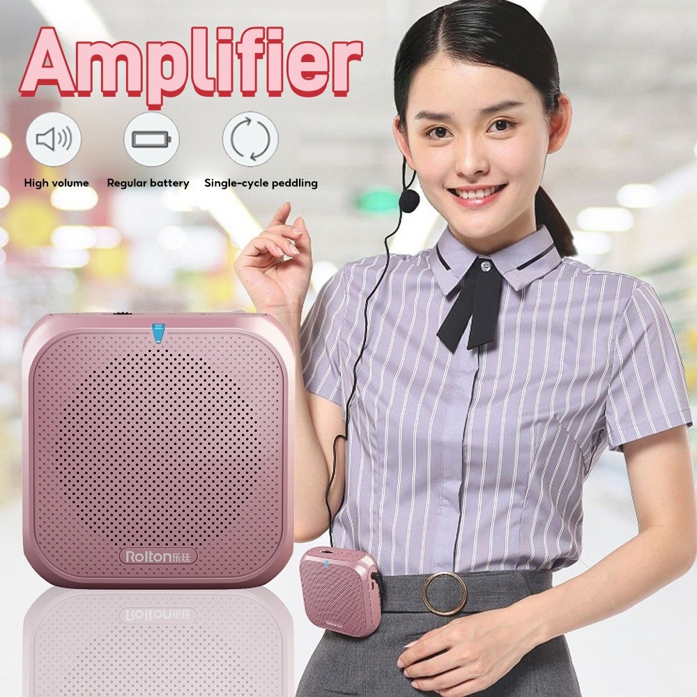 Mini Portable Voice Amplifier Megaphone Booster with Wired Microphone ...