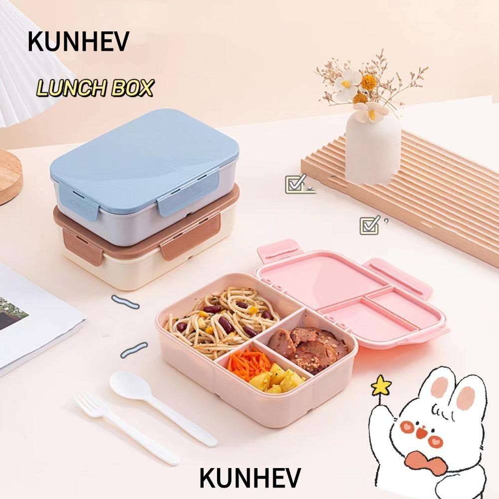 KUNHEV Bento Lunch Box, Plastic with Utensils Lunch Container ...
